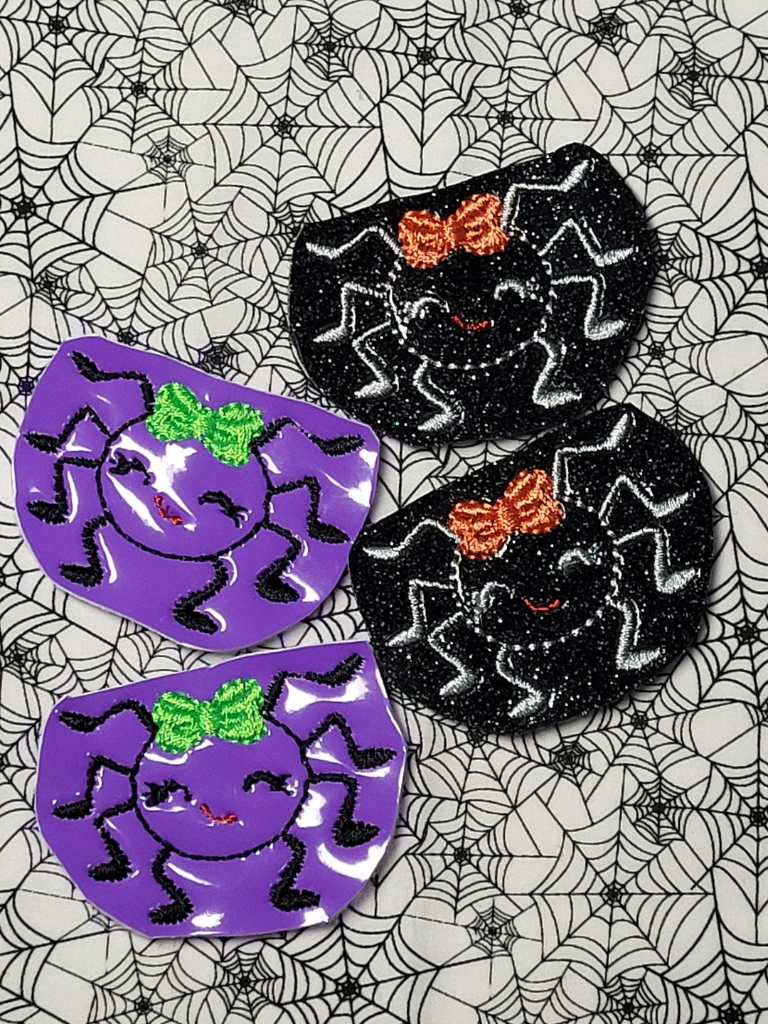 Cute Spider With Bow Feltie Pair, Halloween, Kawaii Spider - Etsy