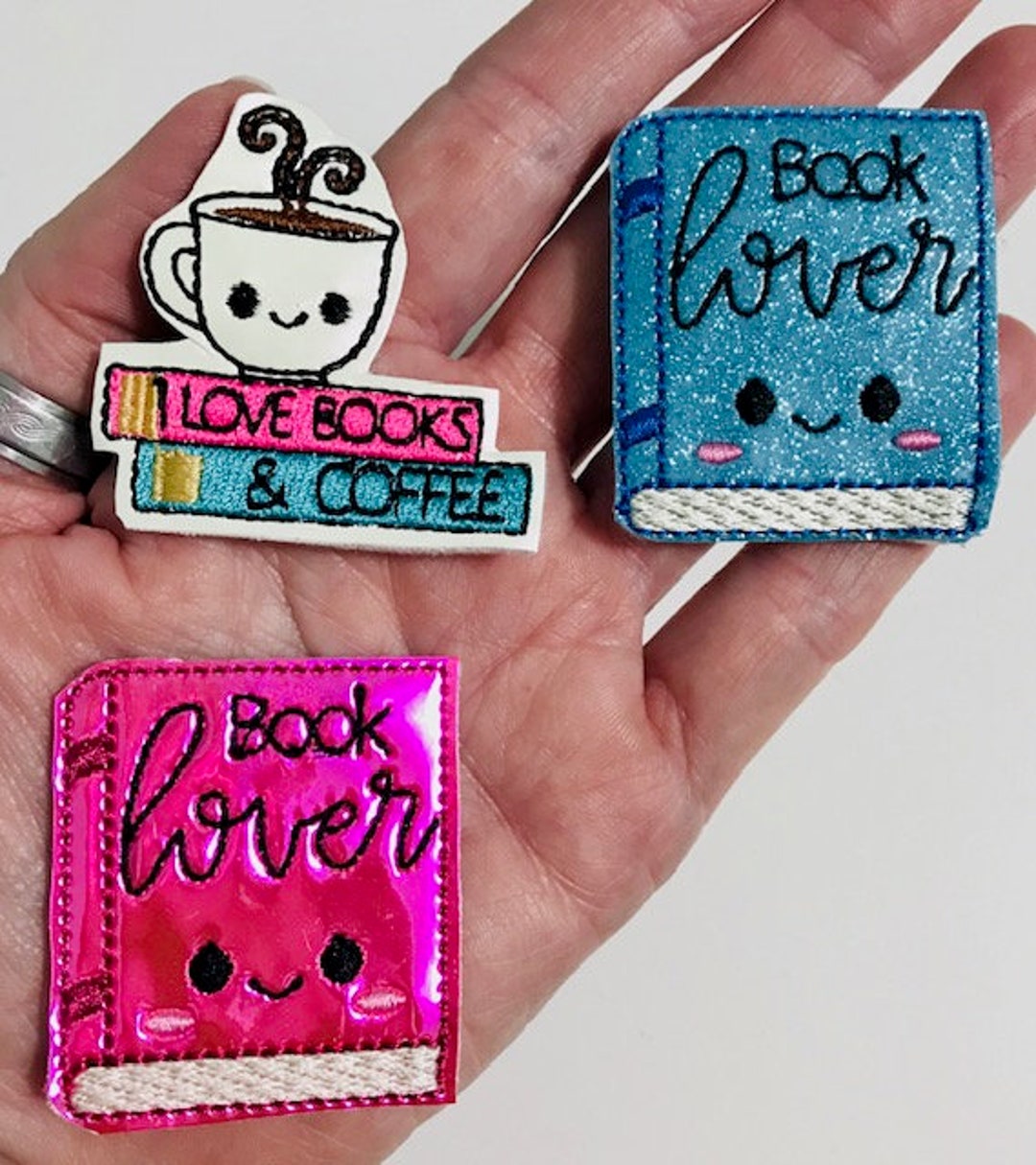 Felties - Pair Book Theme for Badge Reel, Simple Feltie, Bow Center ...