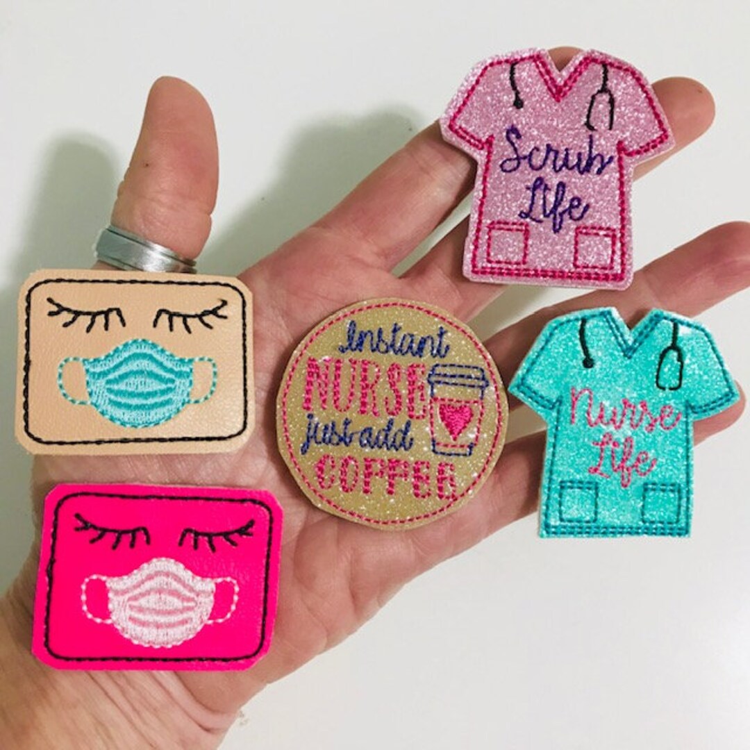 Felties - Pair of NURSE Theme Felties, Medical Felties/ Badge Reel ...