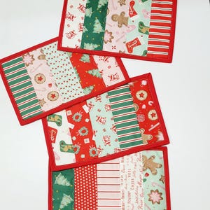 Christmas Snack Mat Set of 4, Quilted Oversize Mug Rug - Etsy