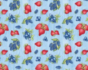Berry print fabric | Etsy