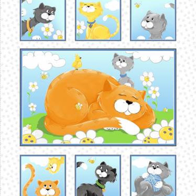 Cat Quilt Panel - Etsy