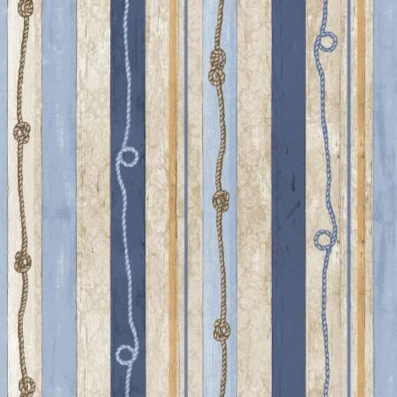 Cobalt Seas Multi Stripe Fabric Yardage, Andrea Tachiera, Henry Glass ...
