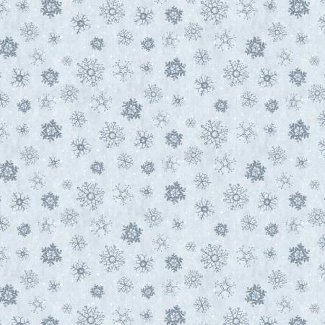 Woodland Frost Light Blue Snowflakes Fabric Yardage, Susan Winget ...