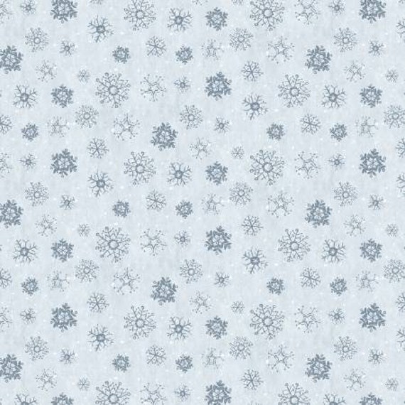 Woodland Frost Light Blue Snowflakes Fabric Yardage Susan - Etsy