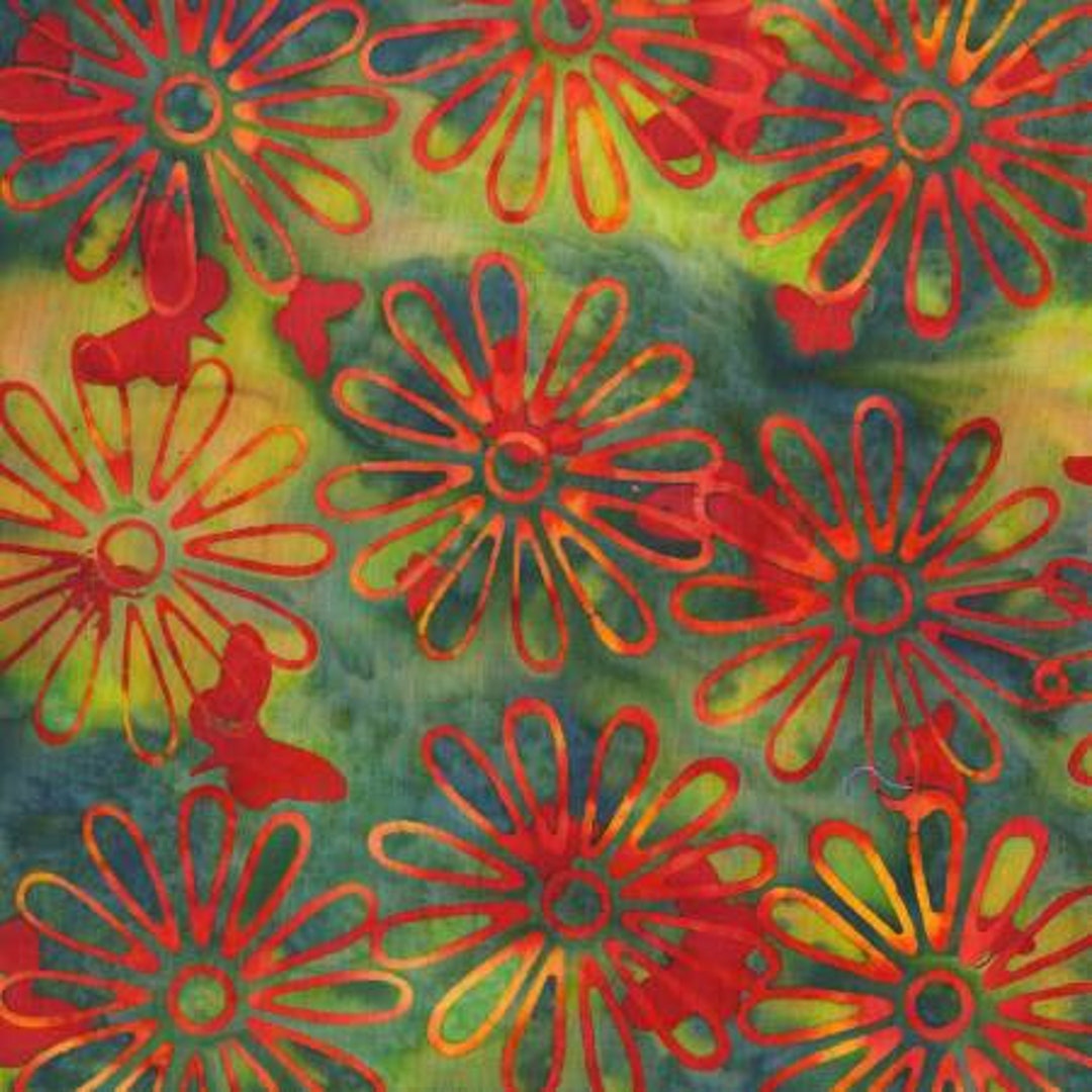 Firelight Shy Butterfly Batik Jacqueline De Jong Adventure Fabric ...