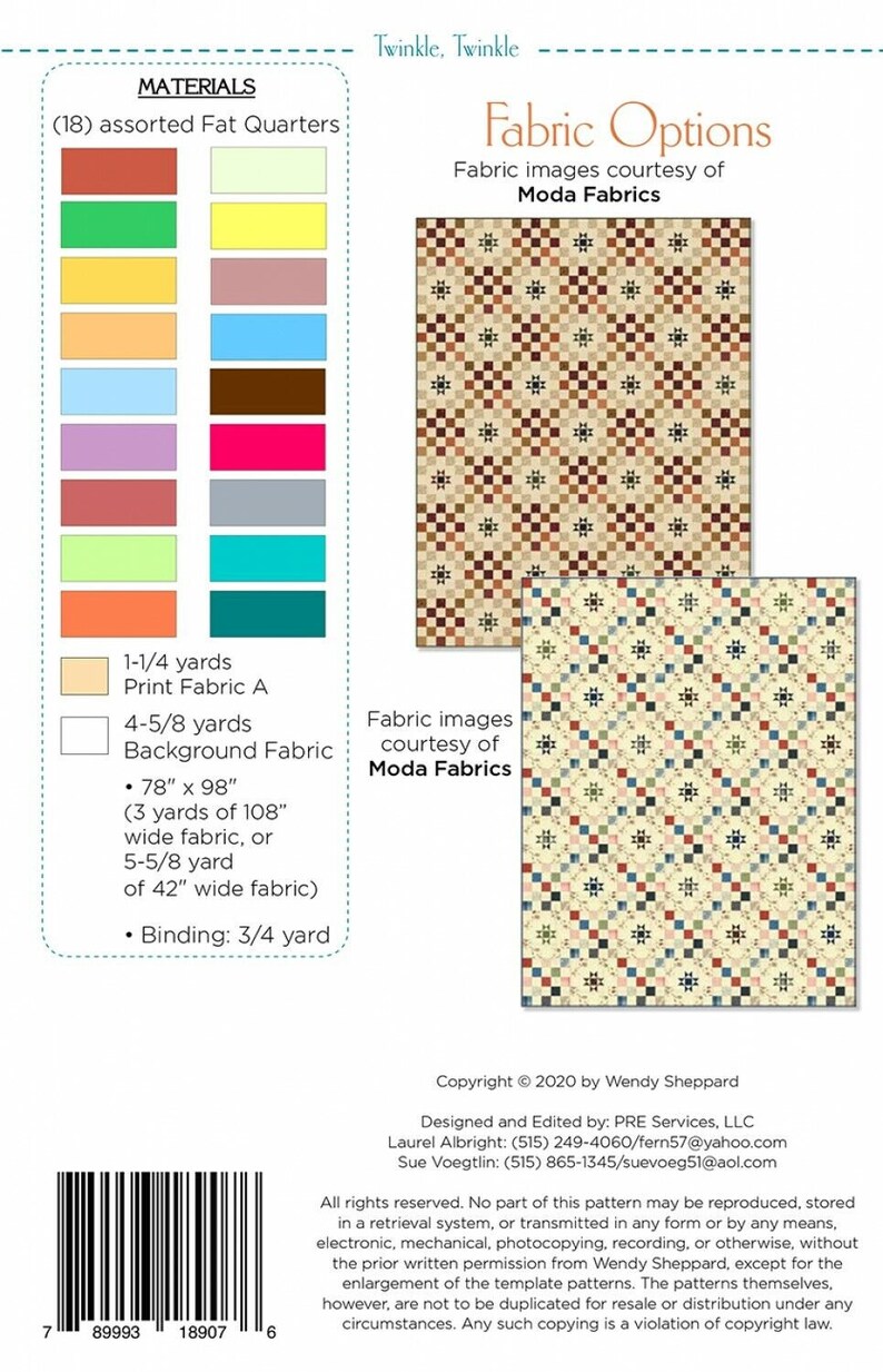 Twinkle, Twinkle Quilt Pattern, Finishes 70" X 90", Wendy Sheppard ...