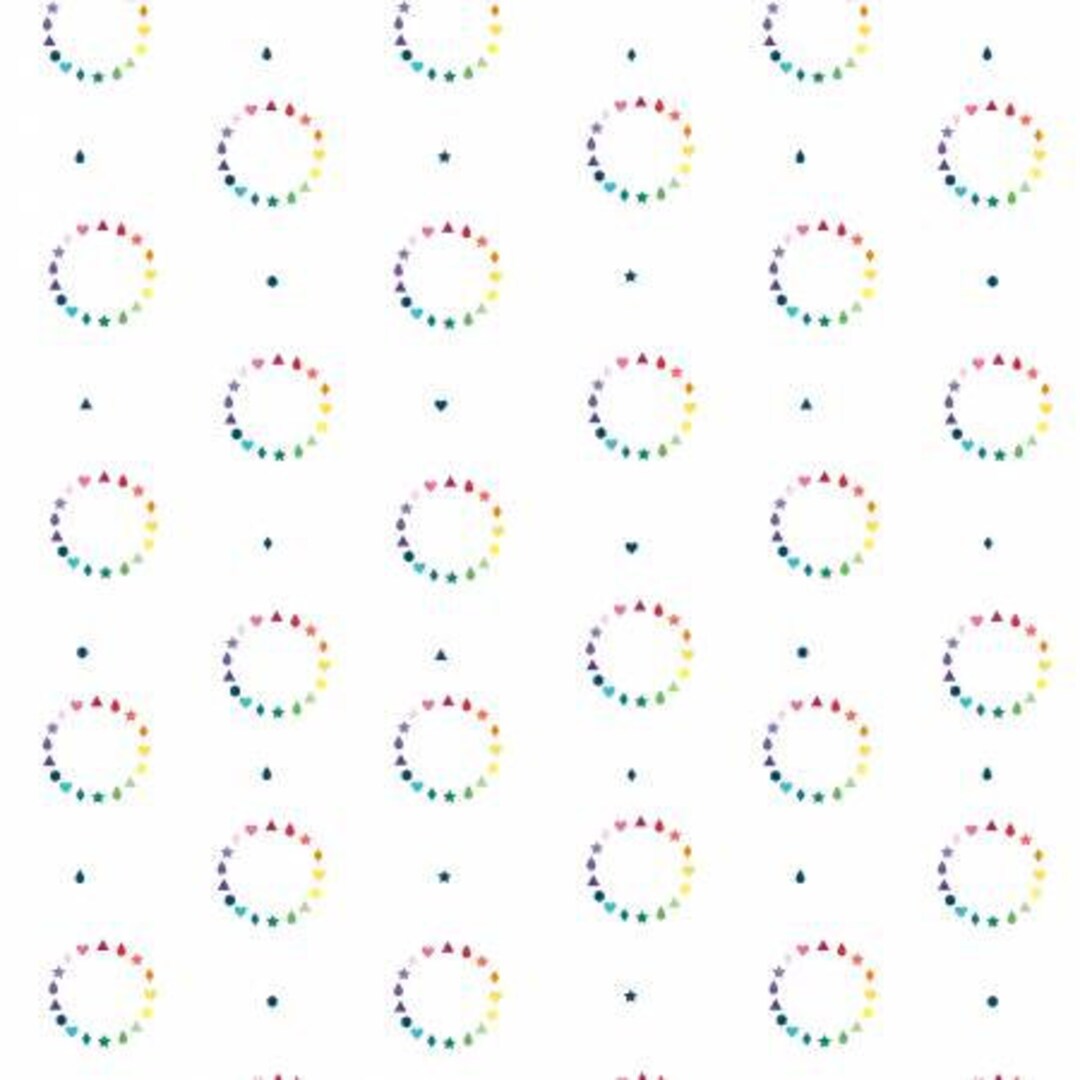 Imagine Color Wheel White Fabric Yardage, Kristy Lea, Riley Blake ...