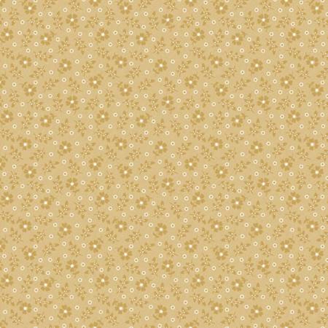 Midnight Garden Flower Texture Dijon Fabric Yardage, Gerri Robinson ...