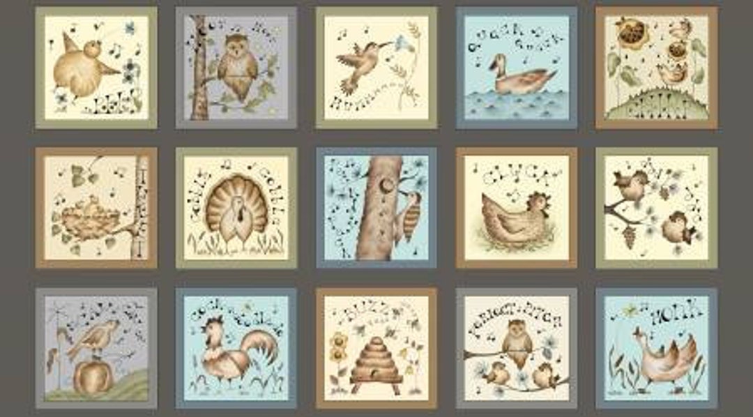 Nature's Choir Multi Choir Members Fabric 23-inch Panel, Includes 15 ...