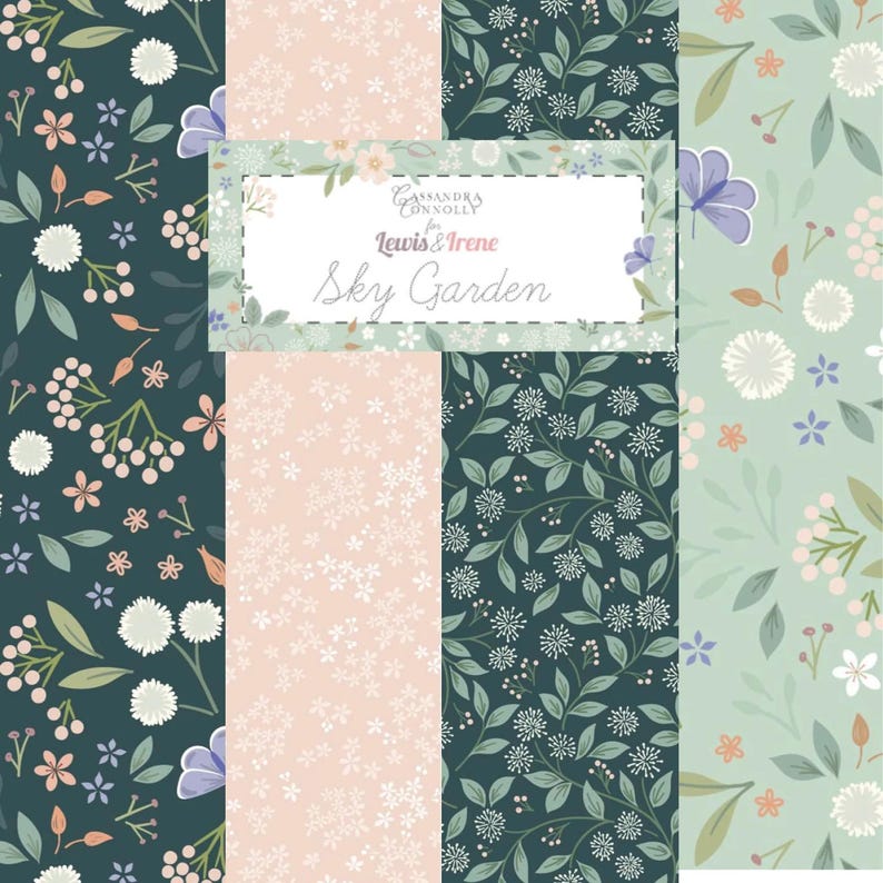 Sky Garden Fabric Yardage, Cassandra Connolly, Lewis & Irene Fabrics ...