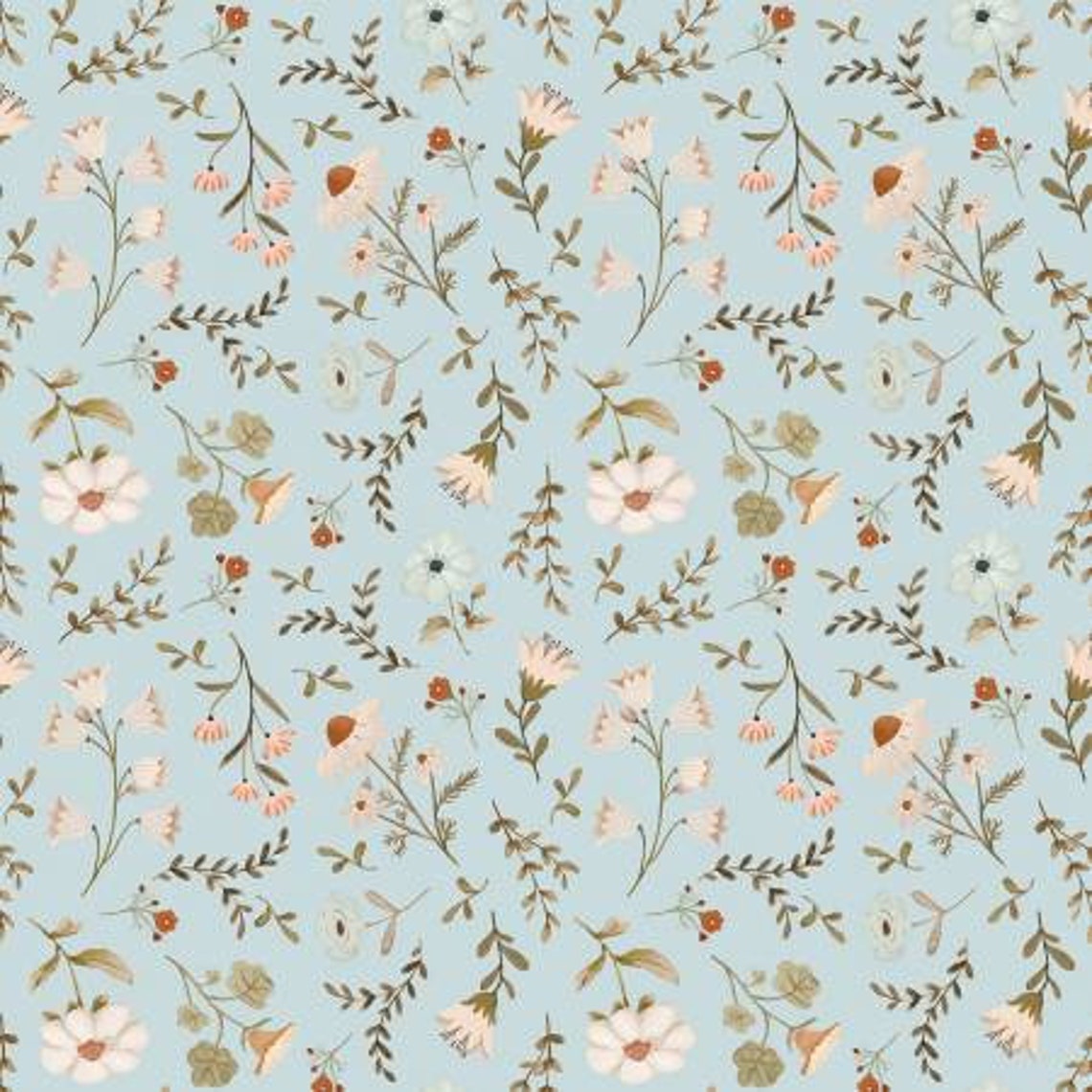 House & Home Blue Meagan Fabric Yardage Michal Marko Poppie | Etsy