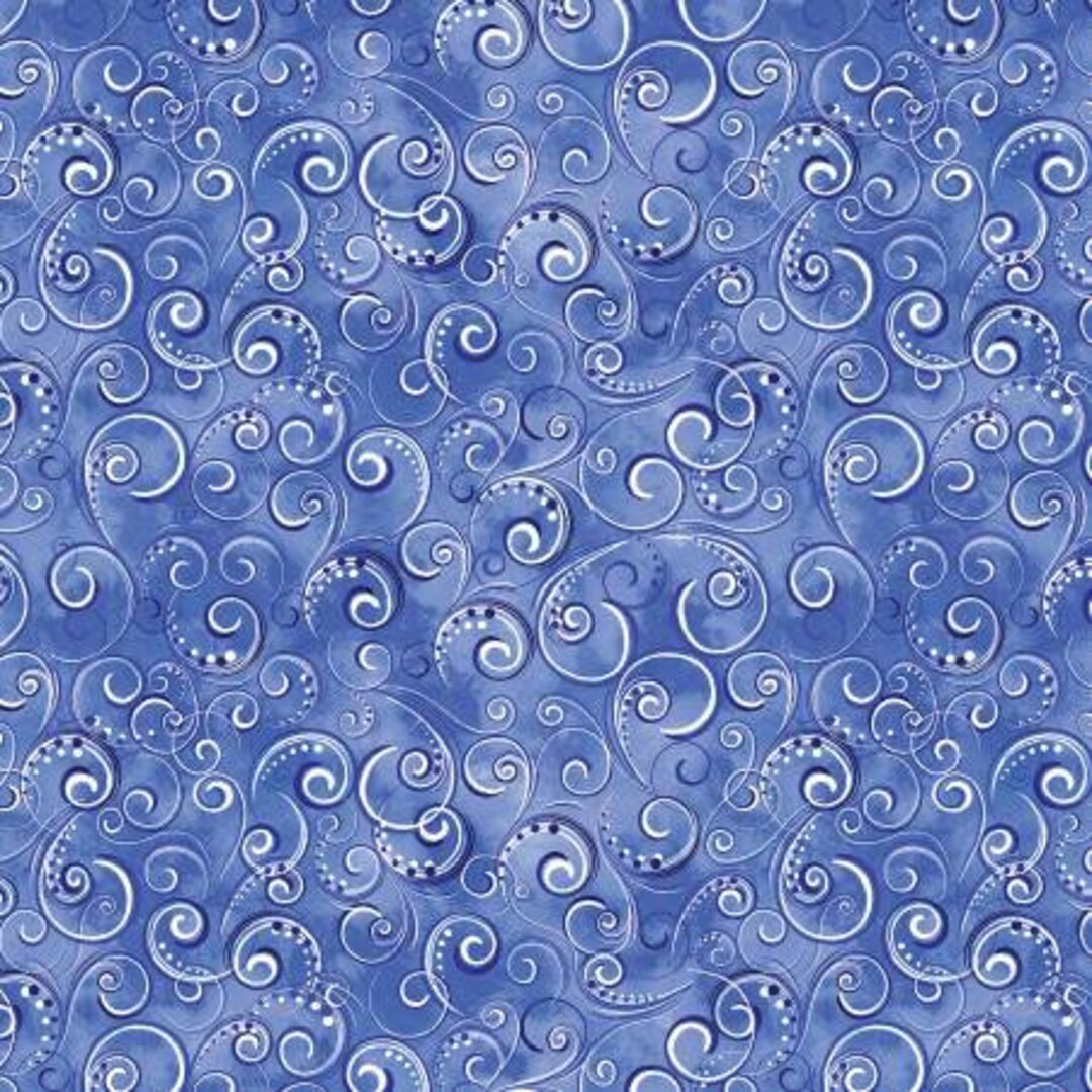Pearl Splendor Royal Blue Fabric Yardage, KANVAS Studio, Benartex ...