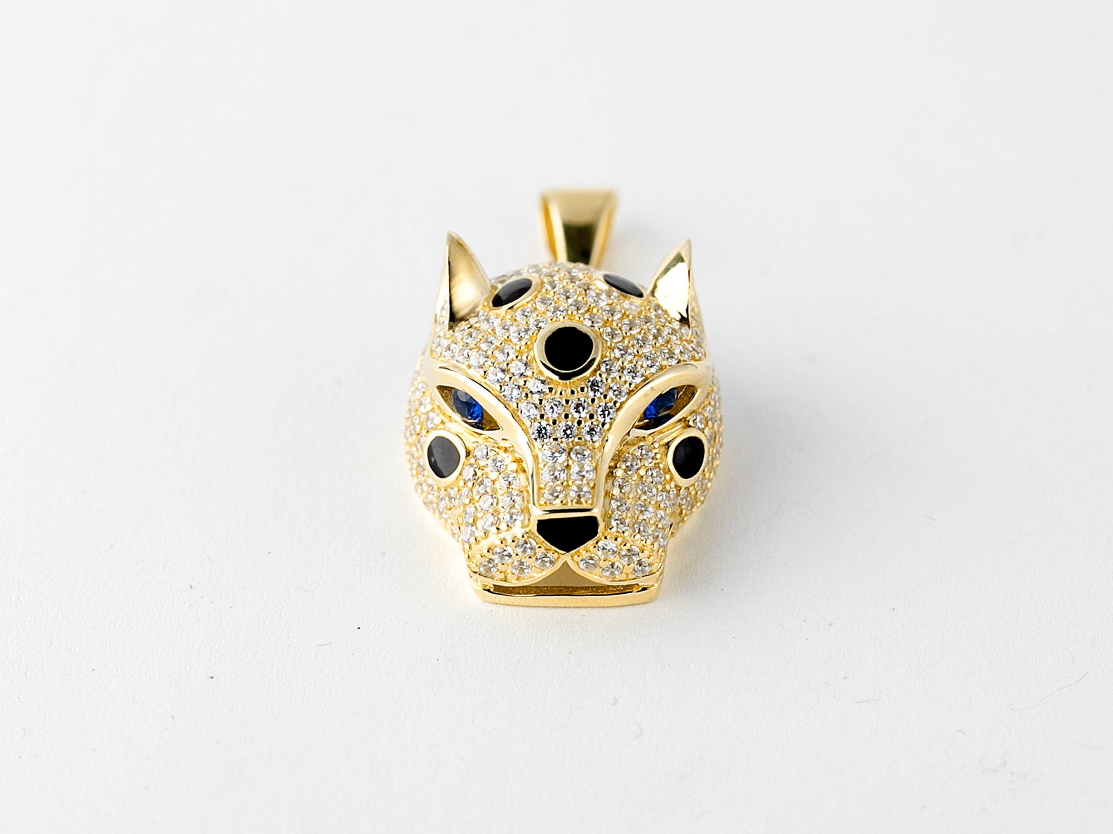 Panther Pendant Gold 10k Diamond Panther Yellow Gold - Etsy