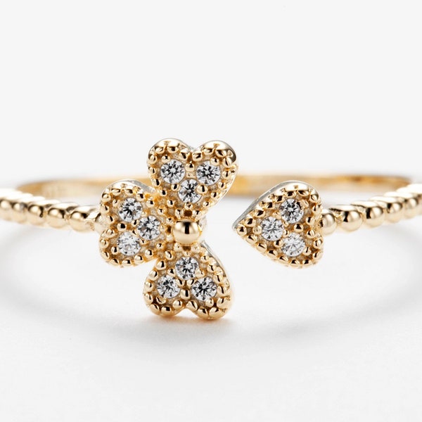 4 Leaf Clover Ring - Etsy