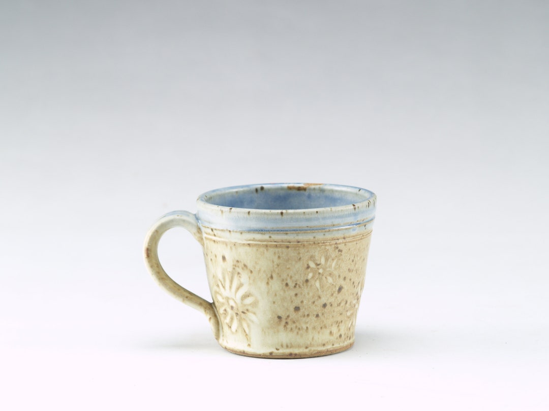 V-shape Mug With Handle Wheel Thrown Mug V-shape Bicolor - Etsy