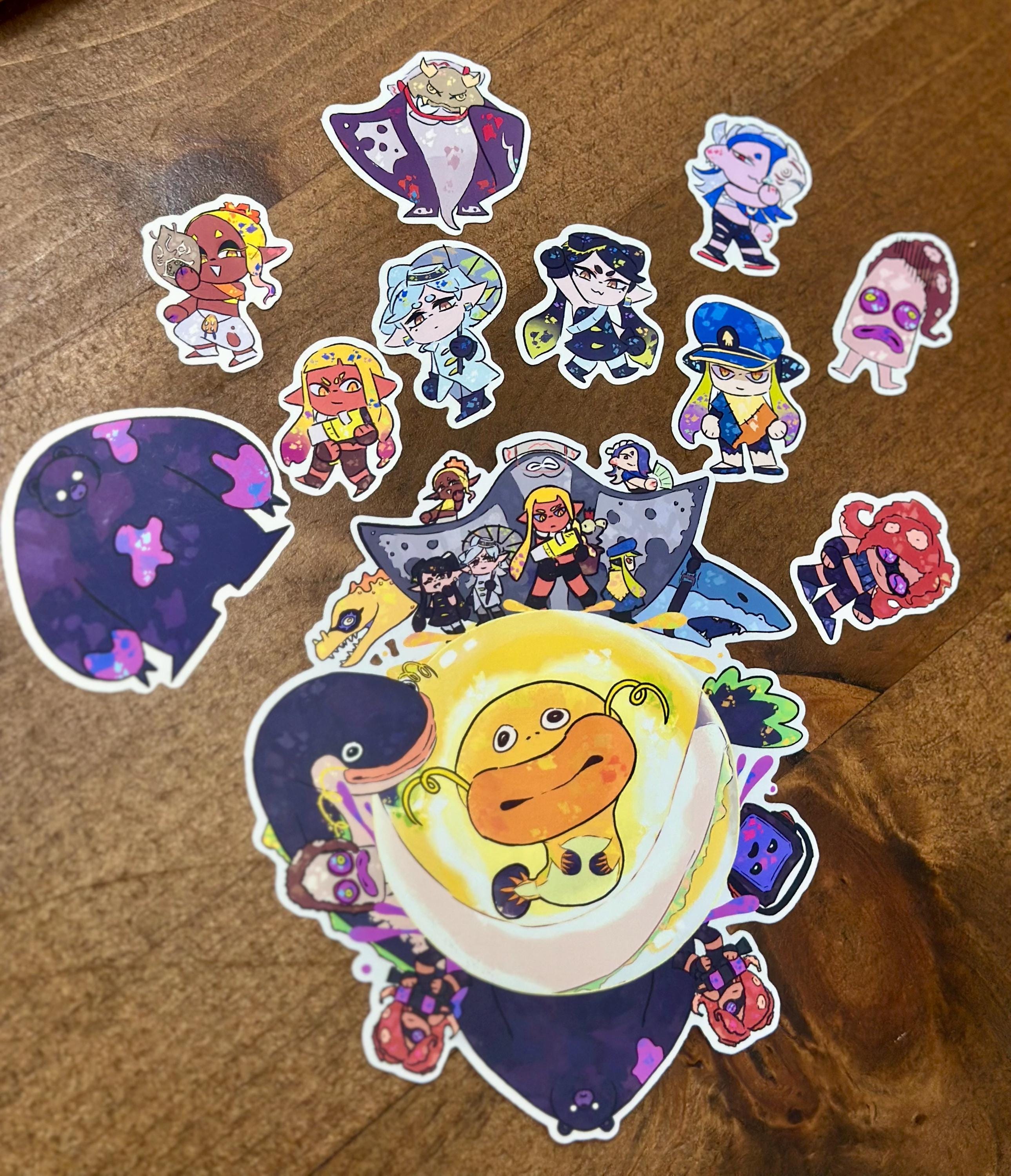 Splatoon Characters Sticker Sheet – Inkling Octoling Gamer Vinyl Decals ...