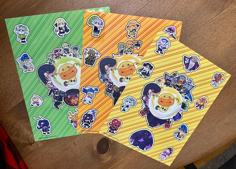Splatoon Characters Sticker Sheet – Inkling Octoling Gamer Vinyl Decals ...