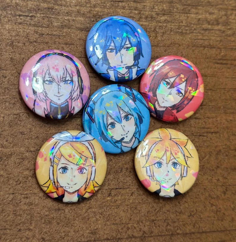 Vocaloid 1 Inch Buttons [holographic] - Etsy
