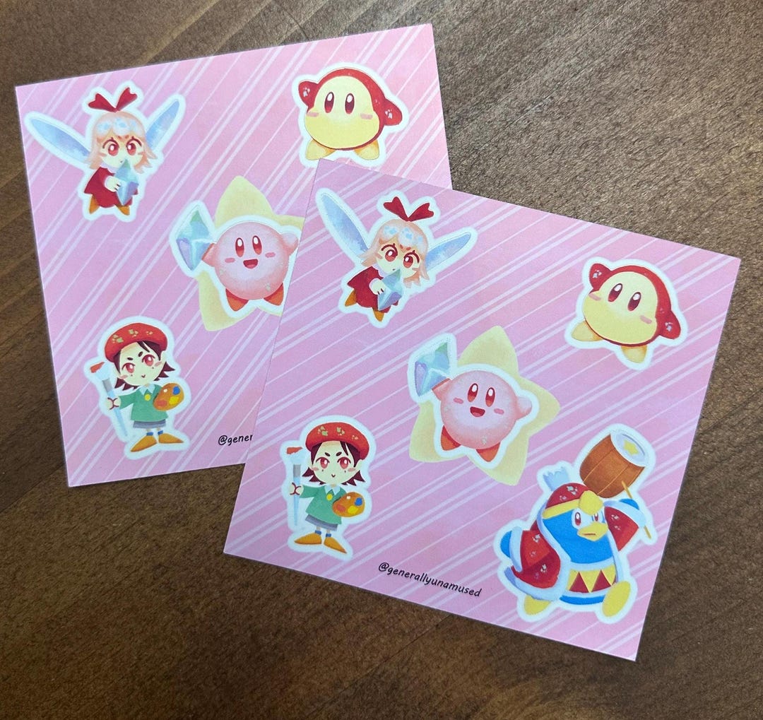 Kirby 64 Vinyl Sticker Sheet: Video Game Characters (5x5 Inches) - Etsy