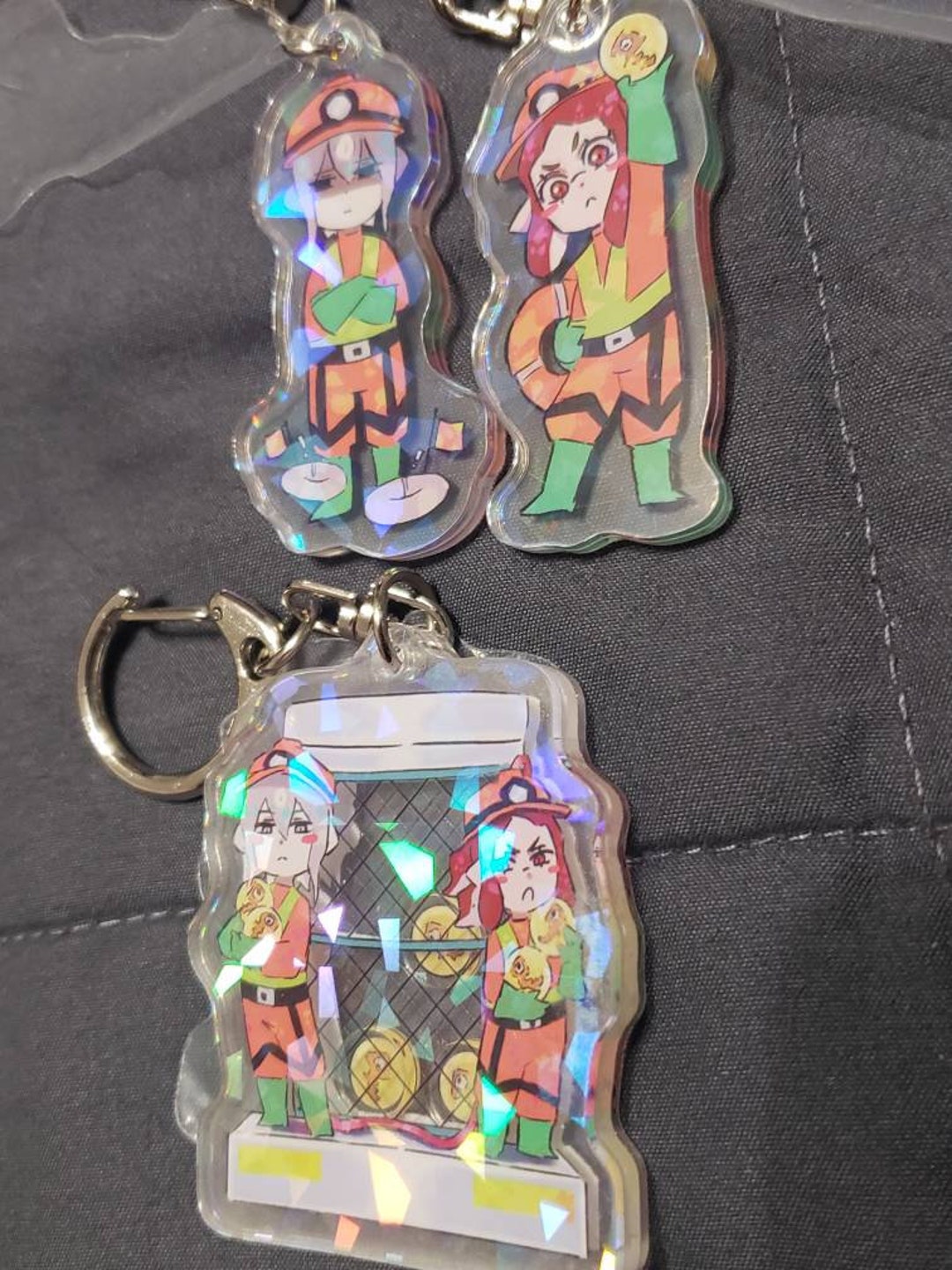 Splatoon Salmon Run Holographic Charms - Etsy