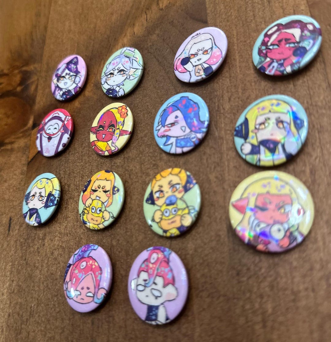 Splatoon 1 Inch Buttons [holographic] - Etsy