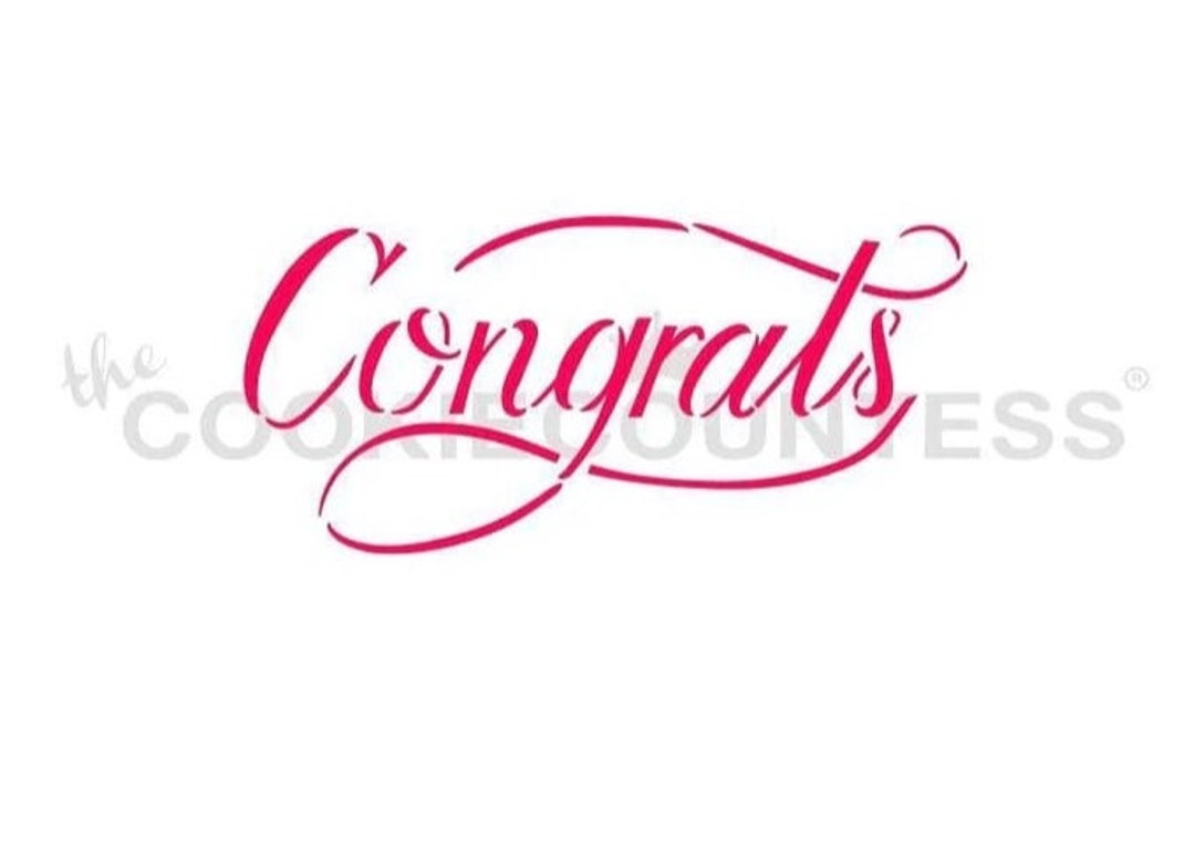 Congrats Stencil by Cookie Countess - Etsy