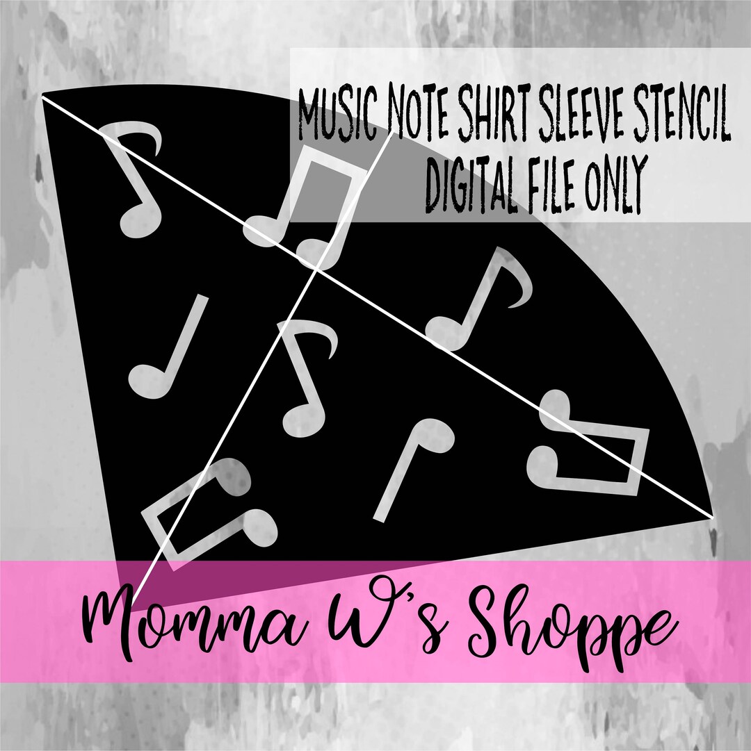Music Note Bleached Sleeve Stencil Digital File SVG PNG DXF - Etsy