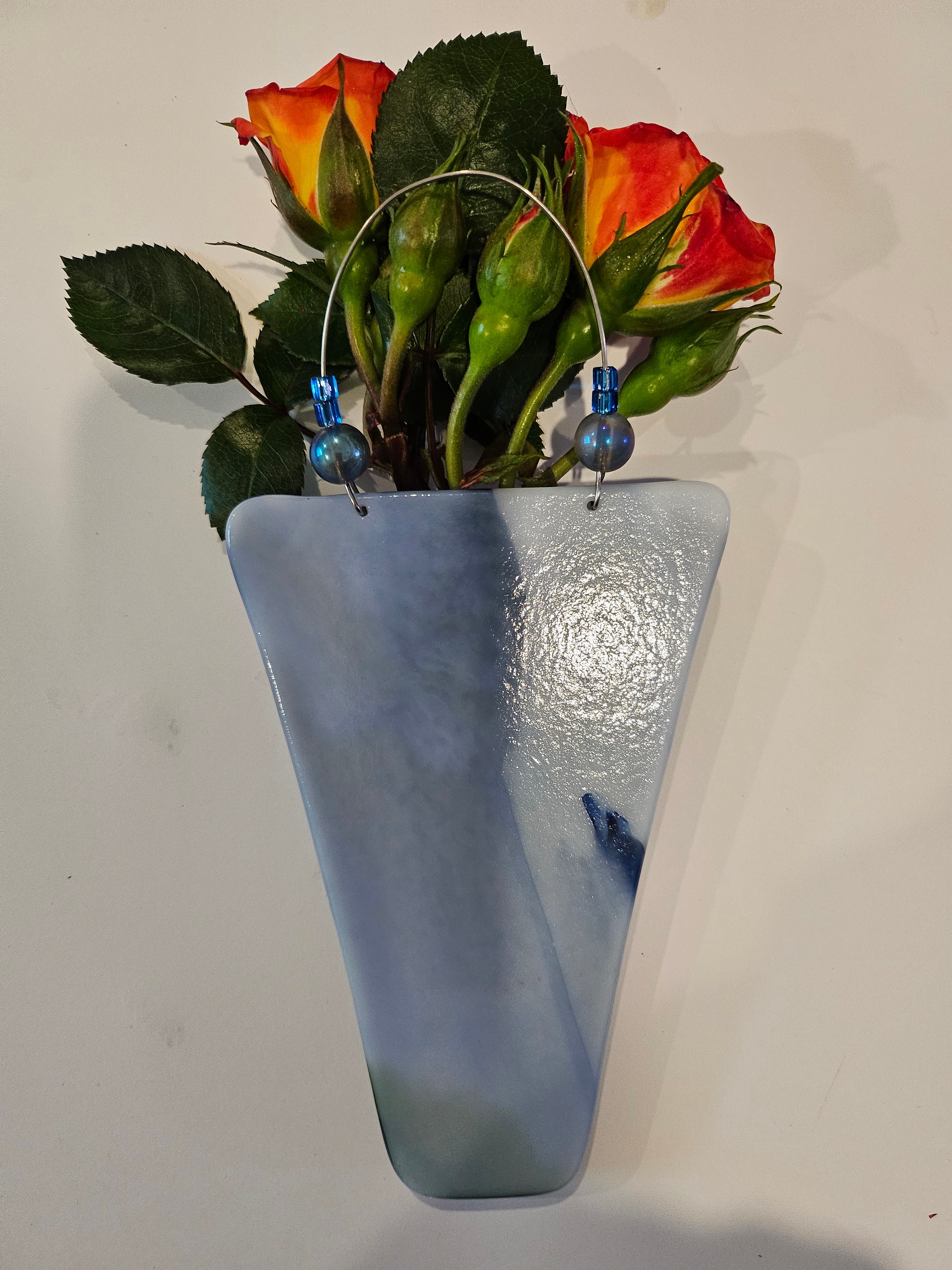 Fused Glass Wall Pocket Vase - Etsy