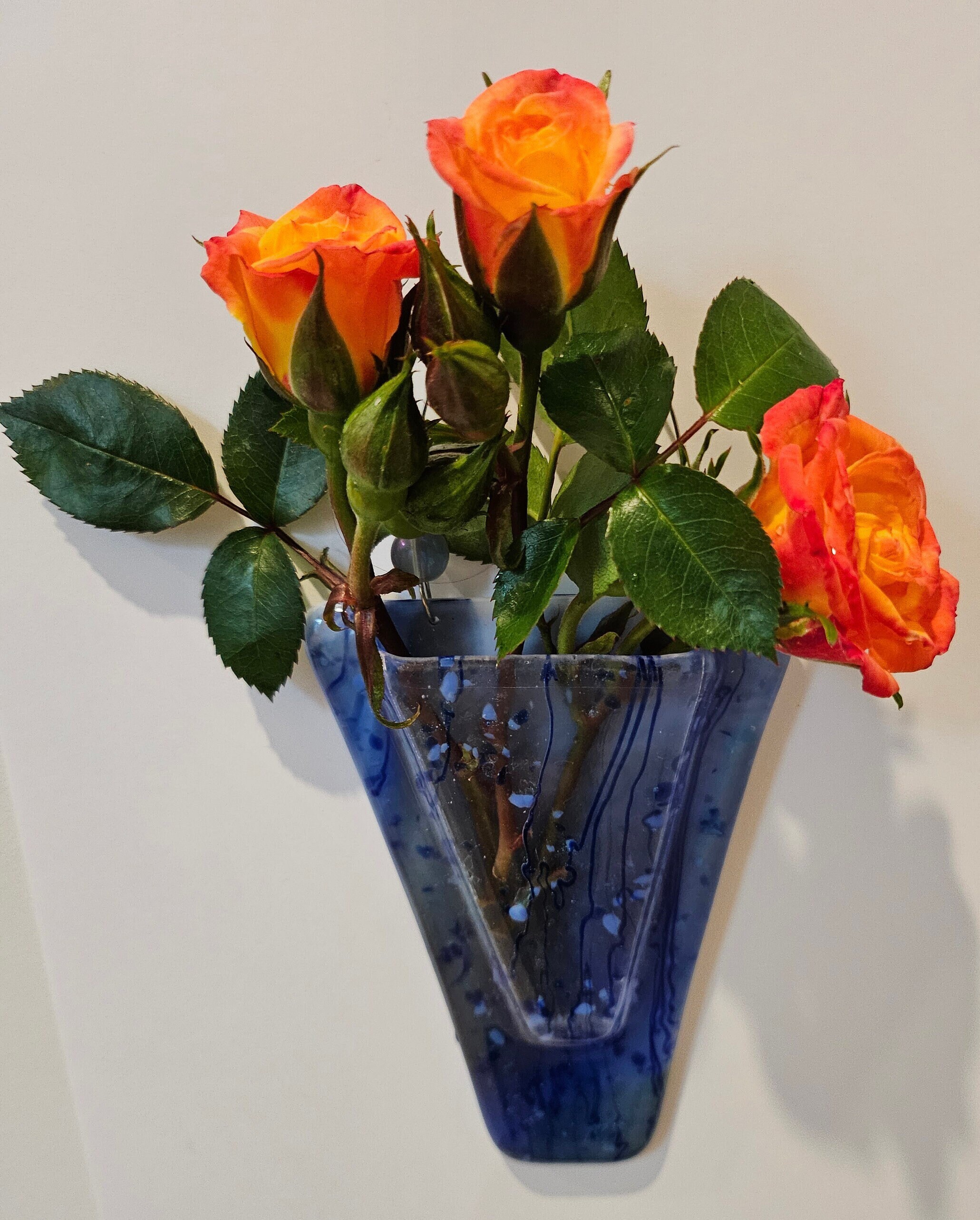 Fused Glass Wall Pocket Vase - Etsy