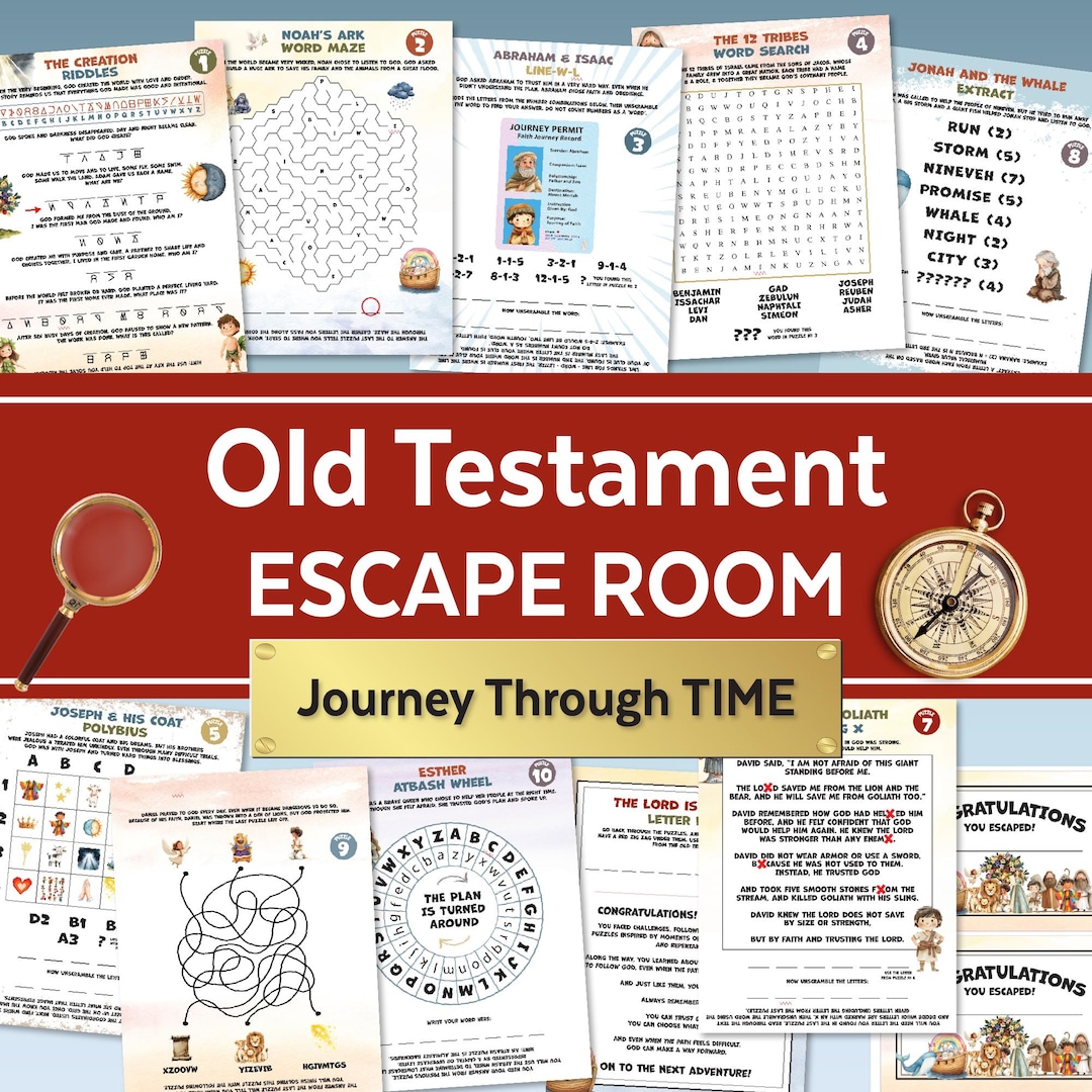 Bible Escape Room Printable, Church Activity, Sunday School Game, Old ...