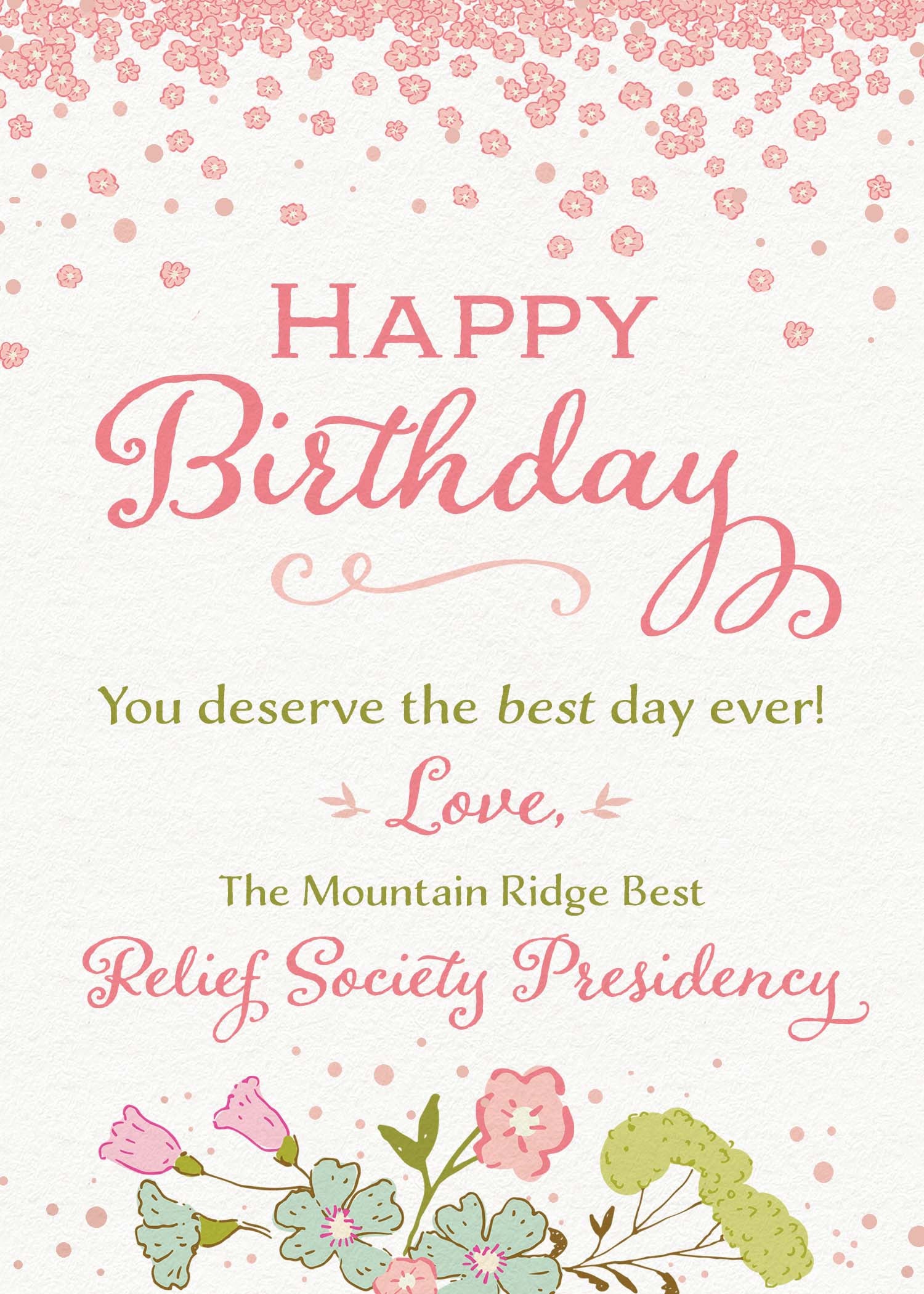 Relief Society Custom Birthday Card LDS Relief Society Card - Etsy