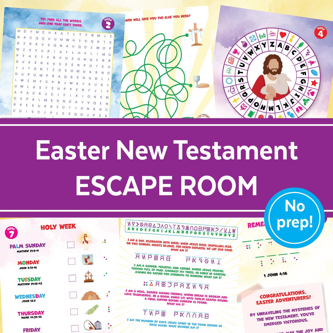 Easter Escape Room Game | New Testament Bible Kids and Family Printable ...