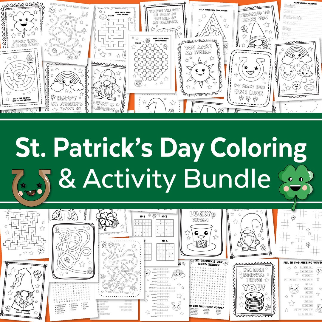 Lot de coloriages et d'activités pour la Saint-Patrick (PDF) - Etsy France