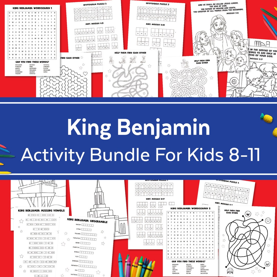 King Benjamin Book of Mormon Activity Bundle for Kids 8-11 | LDS Come ...