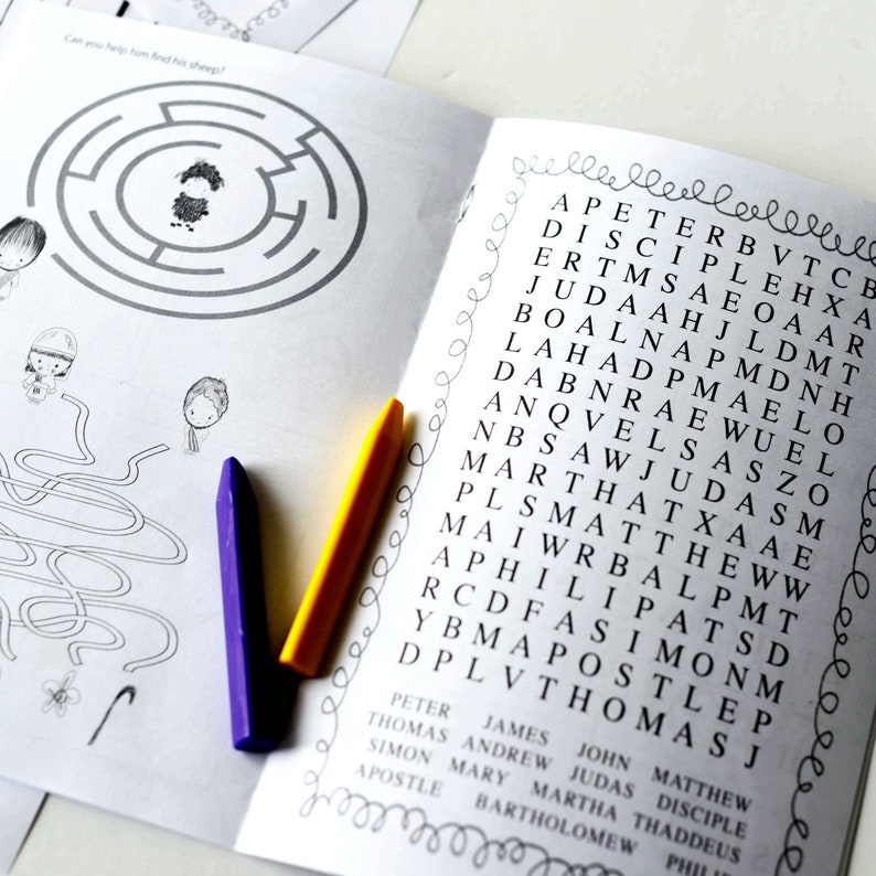 New Testament Coloring & Activity Kit for Kids - Etsy