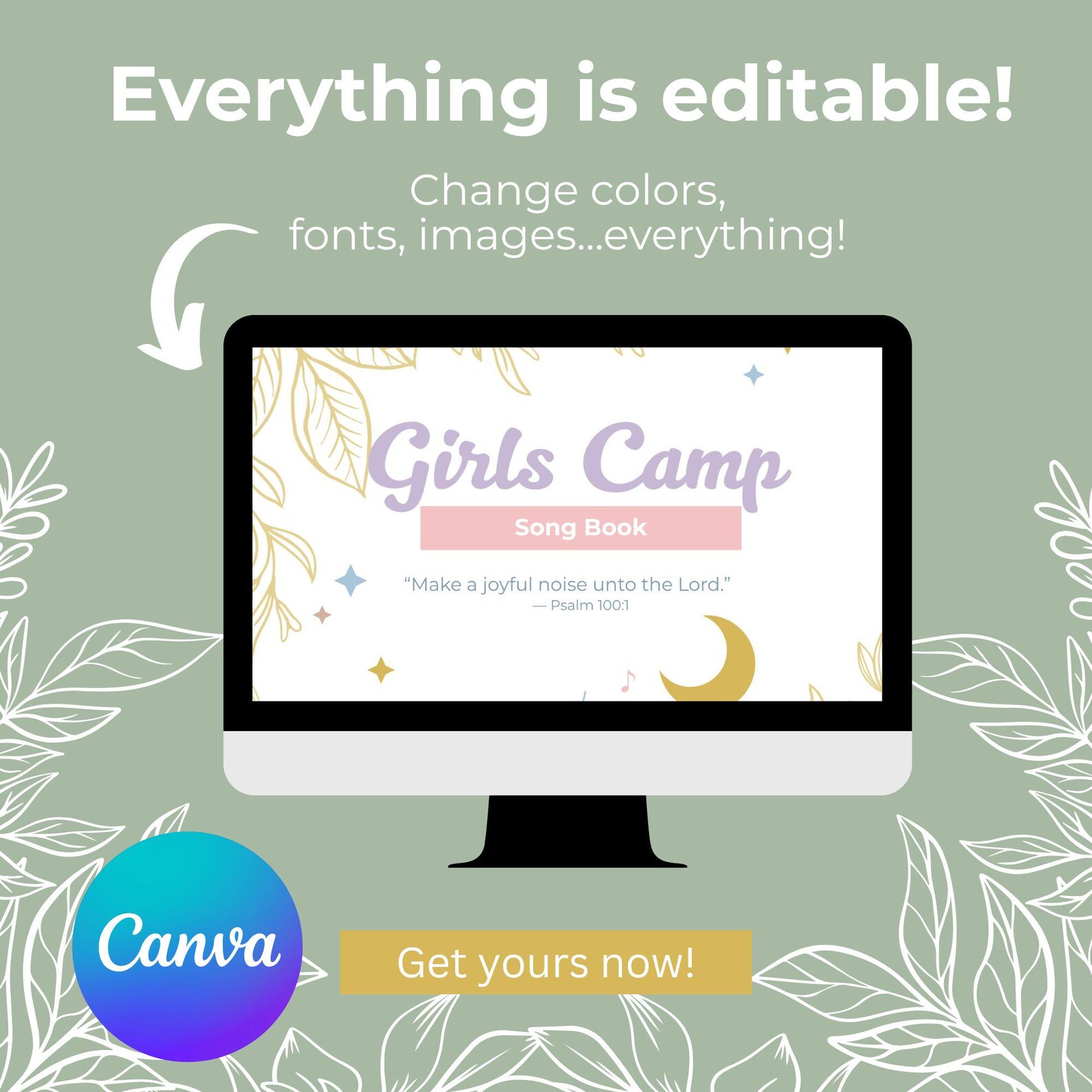 LDS Girls Camp Song Book: Young Women Campfire Songs (PDF & Canva) - Etsy