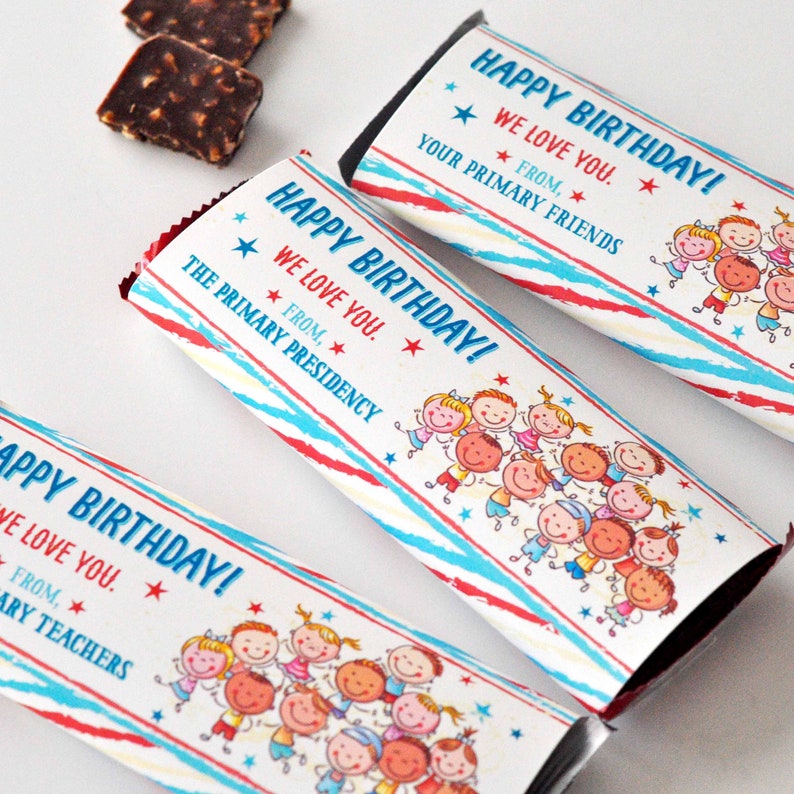 LDS Primary Birthday Chocolate Candy Bar Wrapper Primary - Etsy