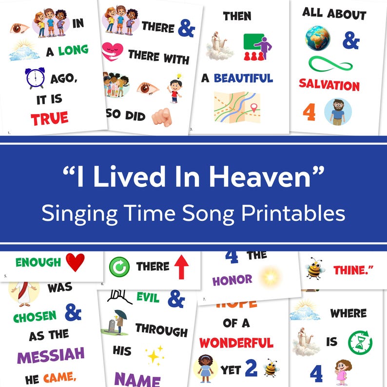 I Lived in Heaven LDS Singing Time Flipchart (digital Download) - Etsy