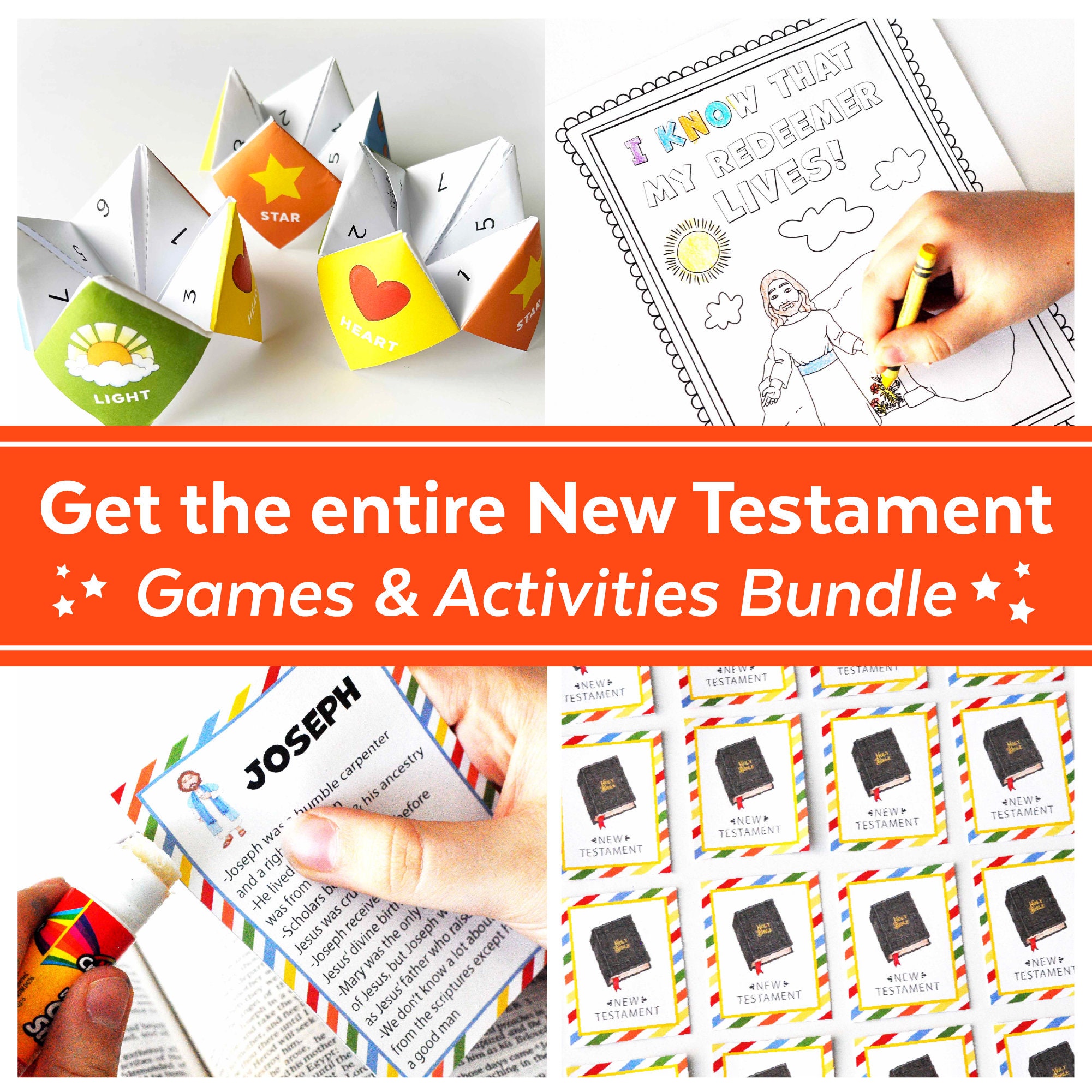 New Testament Coloring & Activity Kit for Kids - Etsy