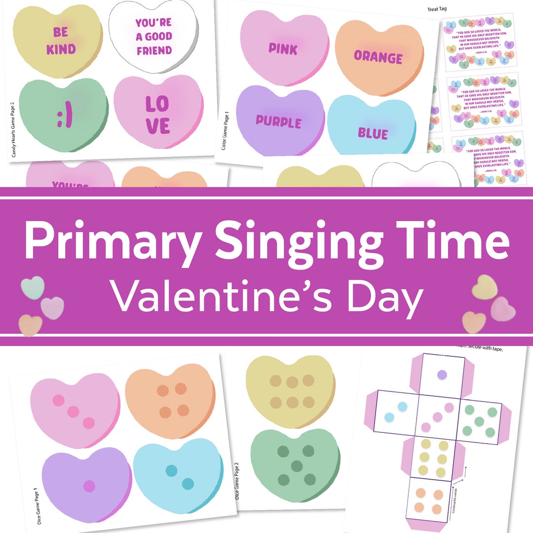Valentine's Day LDS Singing Time Kit: Printable Games (PDF) - Etsy