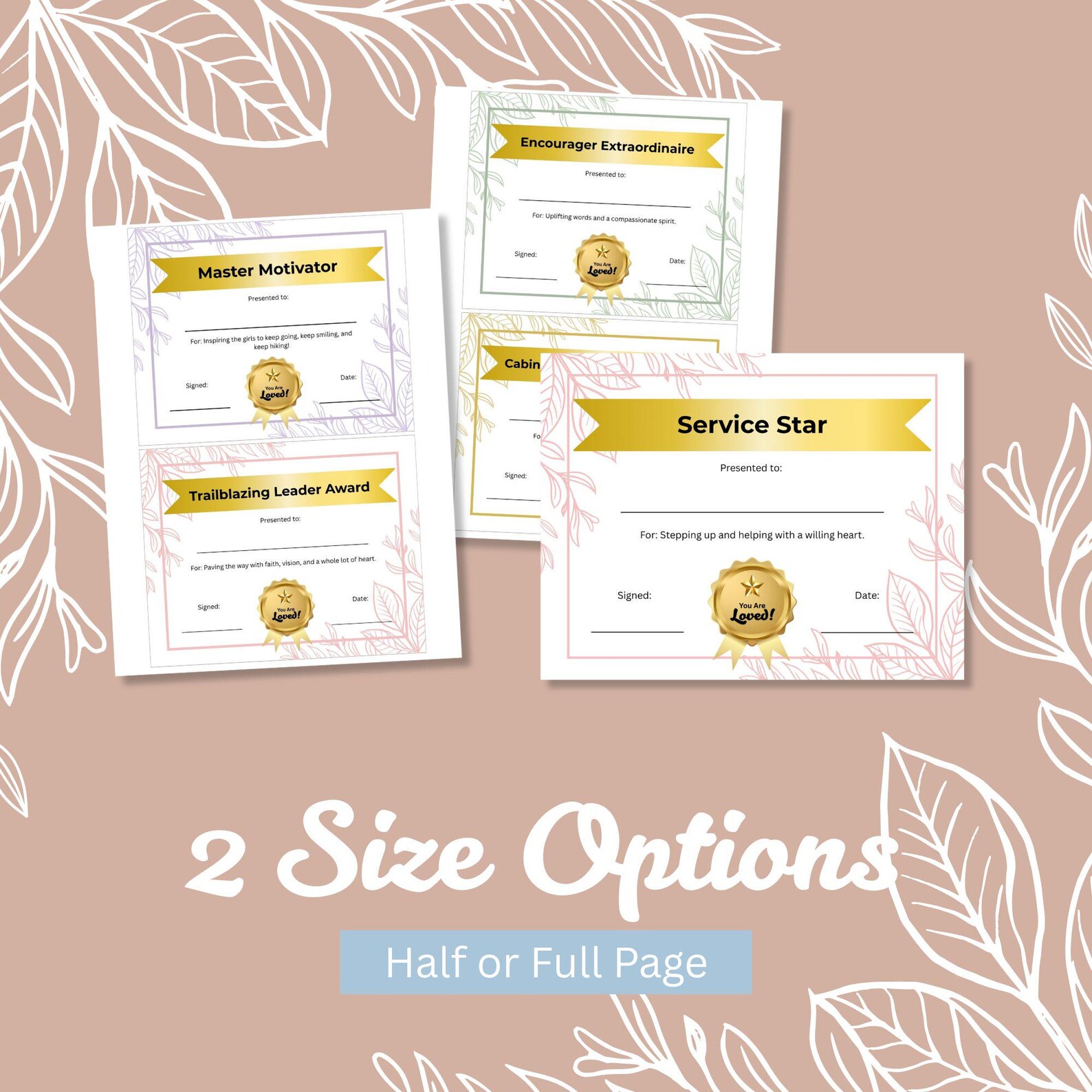 LDS Girls Camp Award Certificates: Editable Printables (digital ...