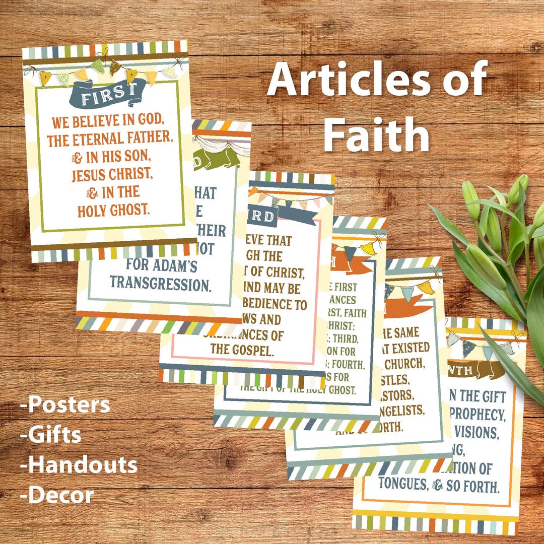 LDS Articles of Faith Printable Posters - 2025 LDS Primary - Digital ...