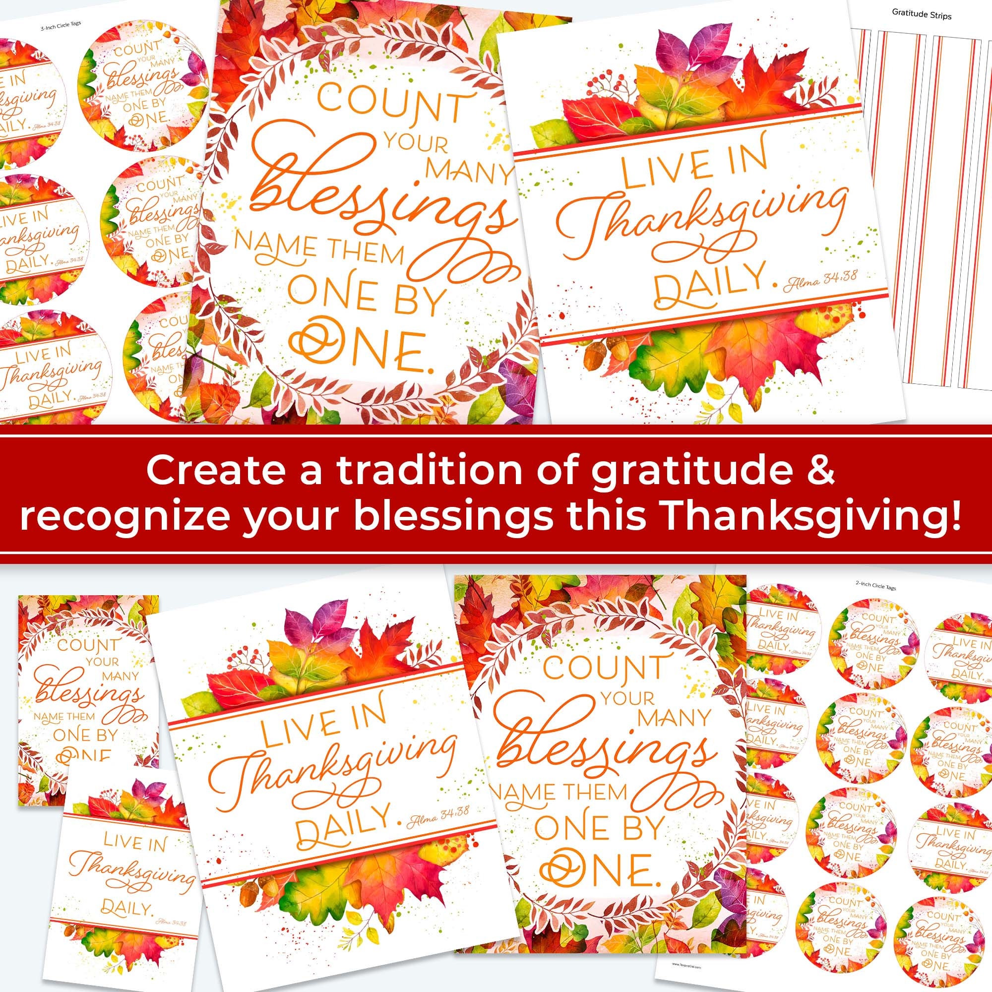 Gratitude Tradition Printable Kit Thanksgiving Tradition - Etsy