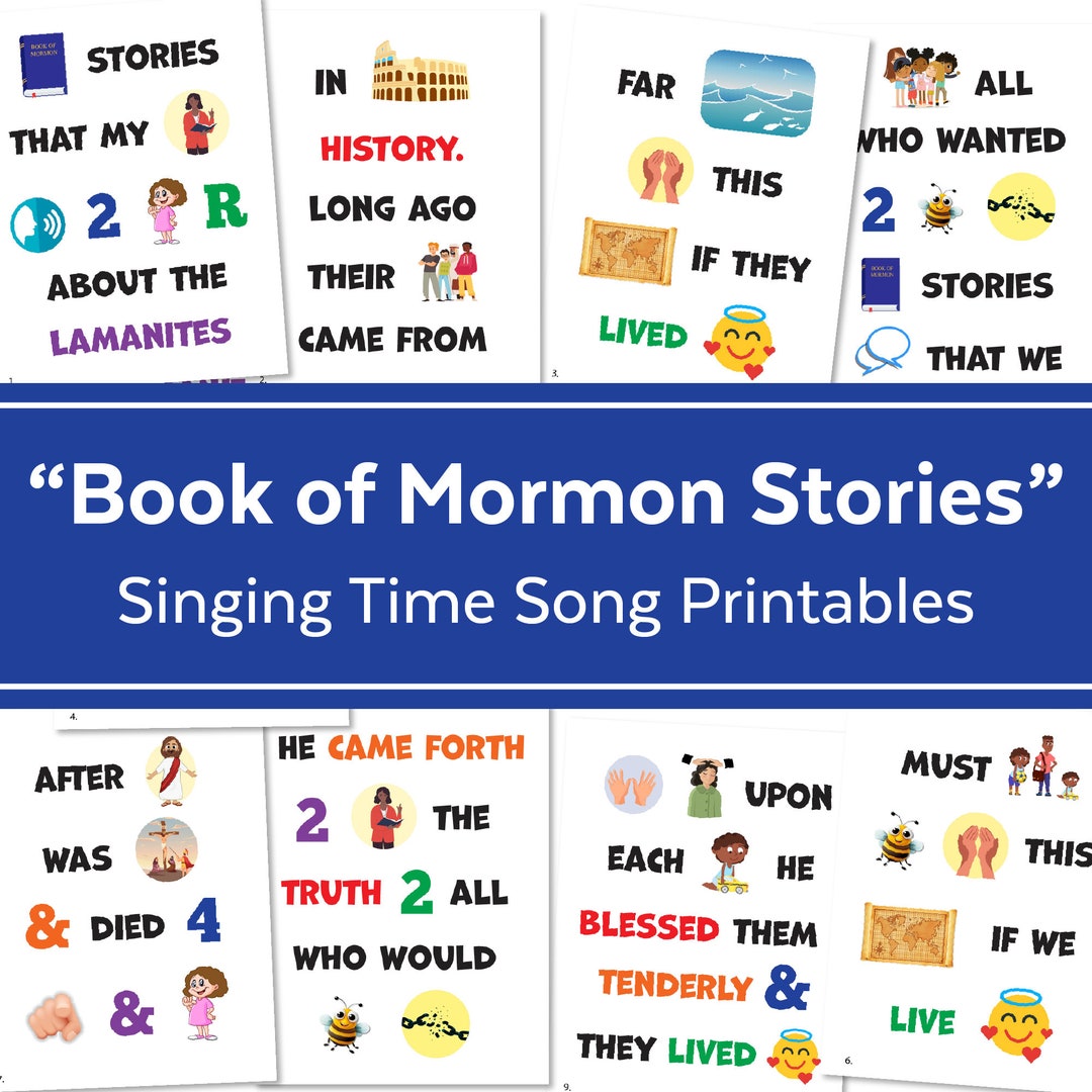 Book of Mormon Stories Primary Song Singing Time Flipchart for LDS ...