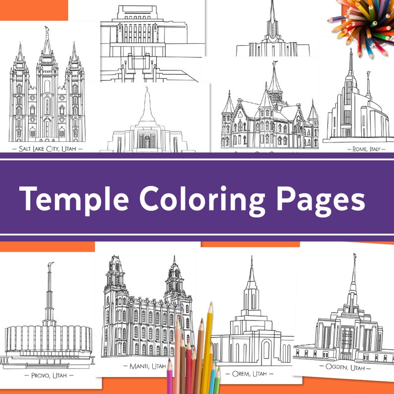 Latter-day Saint Temple Coloring Pages Bundle (instant Download) - Etsy
