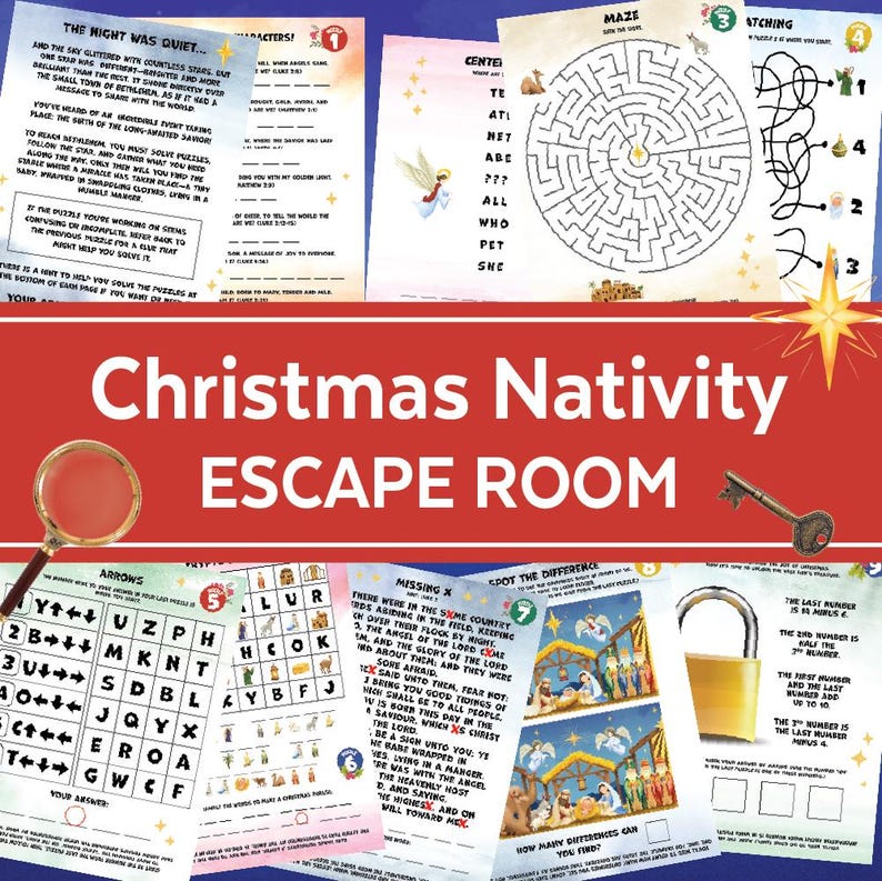 Christmas Nativity Escape Room - Printable Game for Kids - Bible Study ...