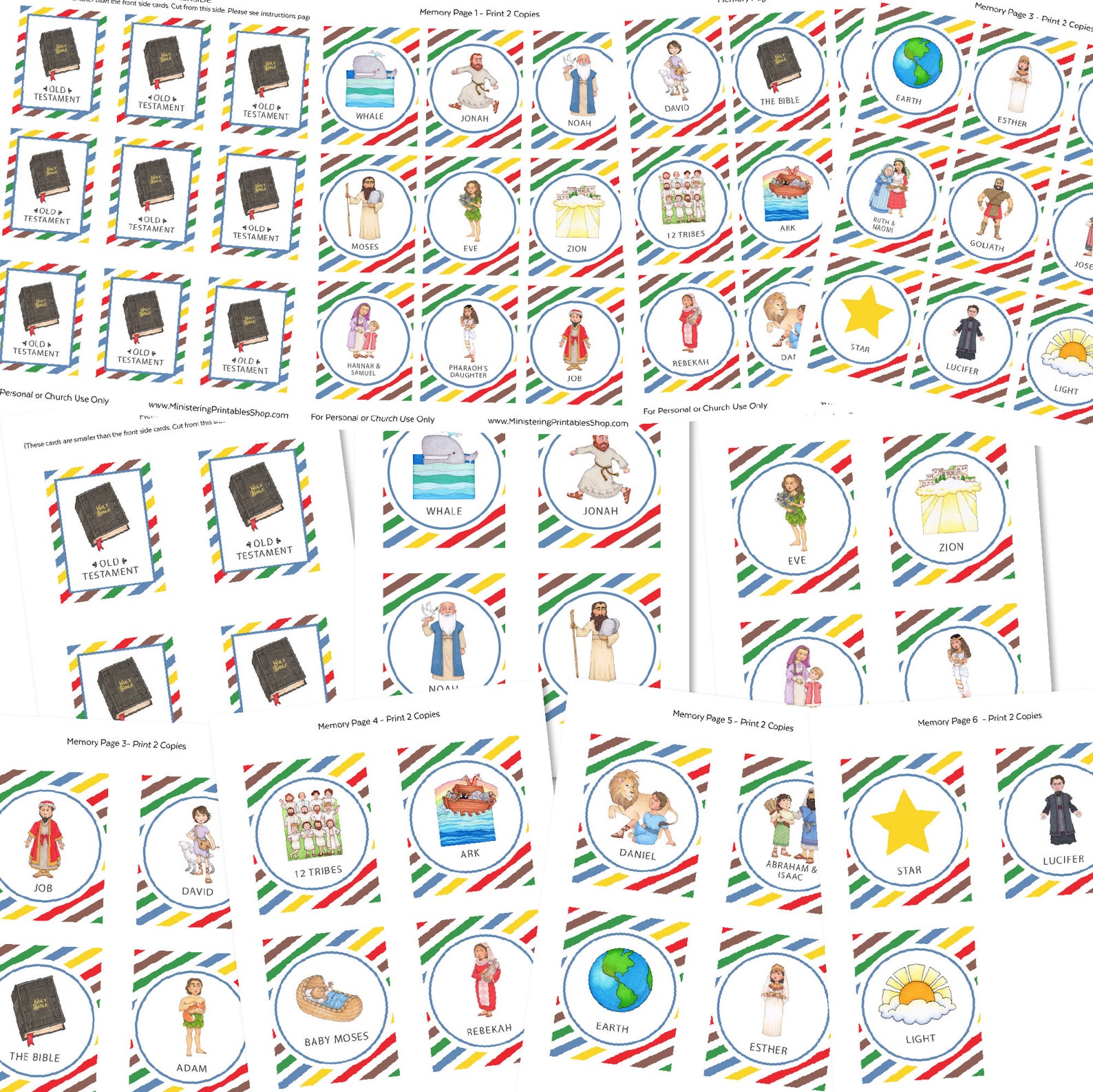 Old Testament Memory Printable Game LDS Primary Games Helps - Etsy