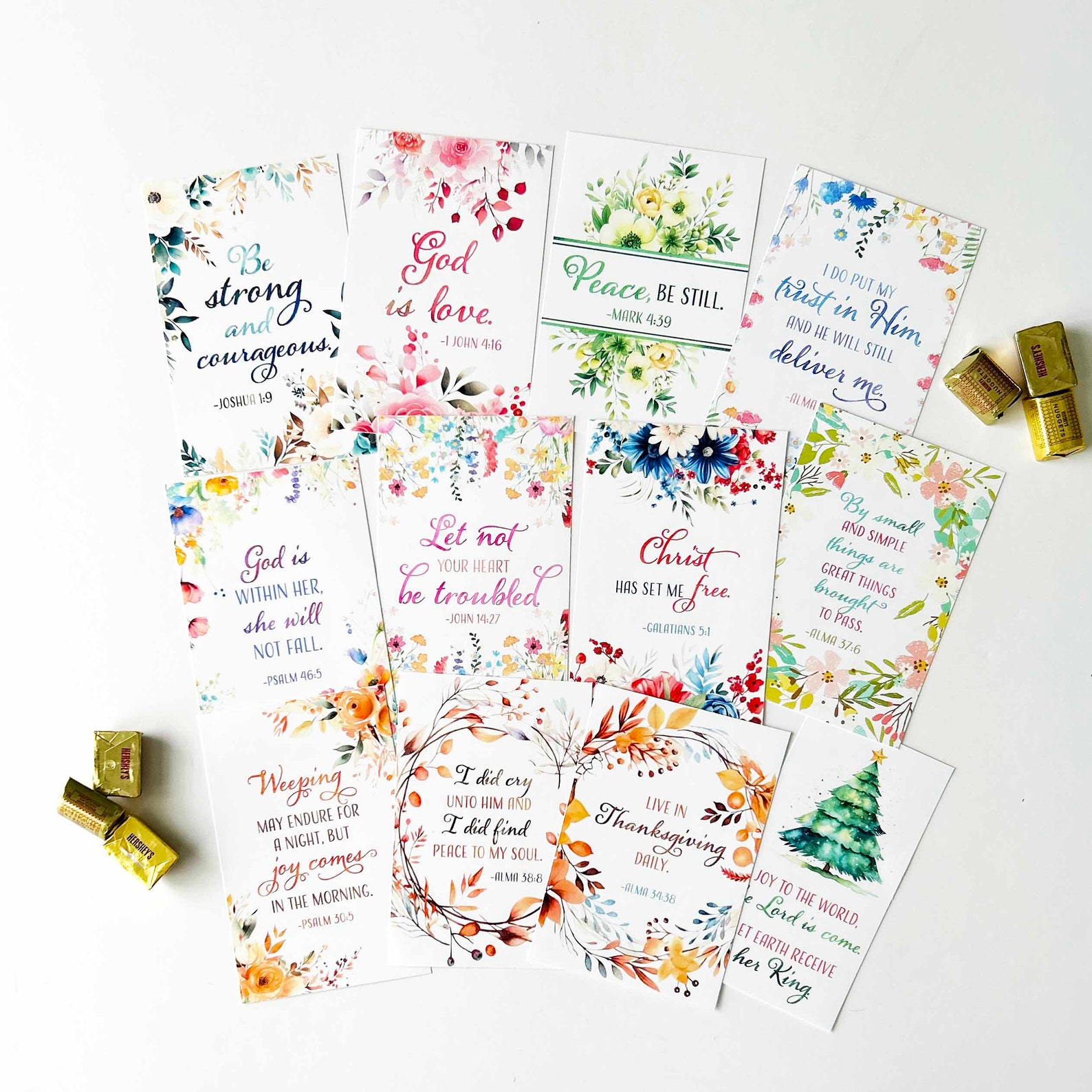 LDS Ministering Cards: Monthly Scripture Printables (JPG & PDF) - Etsy