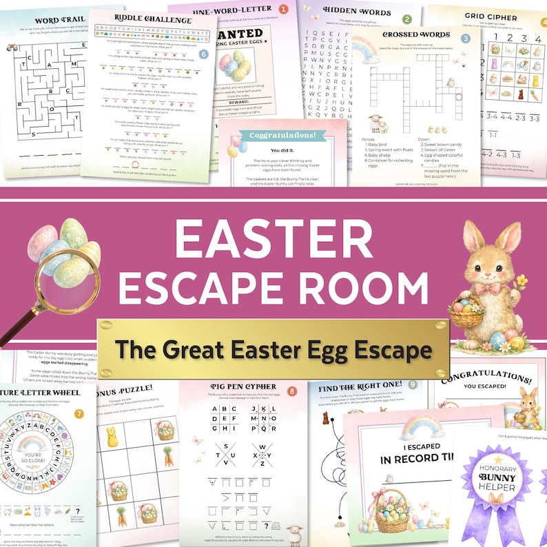Easter Escape Room: the Egg Escape, Kids Printable Game (PDF & JPG ...